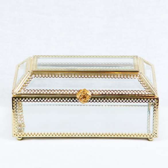 Glass & Gold Ring Box | BOXWOOD EVENTS LTD.