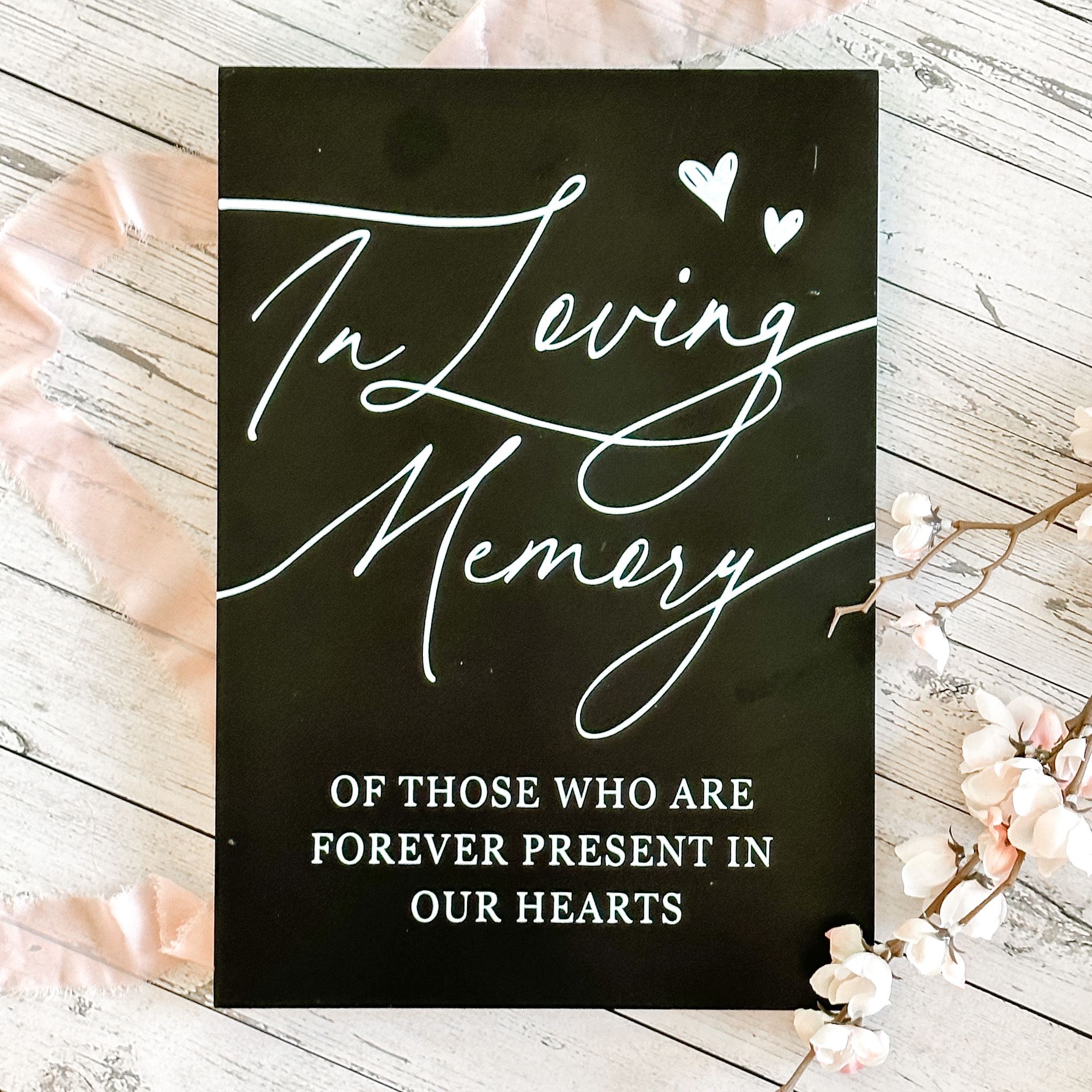 In Loving Memory Sign (Brookyln) - Black | BOXWOOD EVENTS LTD.