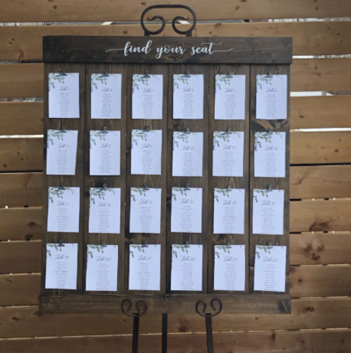 Large Wood Seating Chart (Geneva) - Dark | BOXWOOD EVENTS LTD.