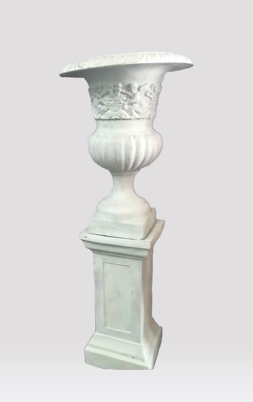Classic large fiberglass plinth and urn | Getzhire - Party Hire ...