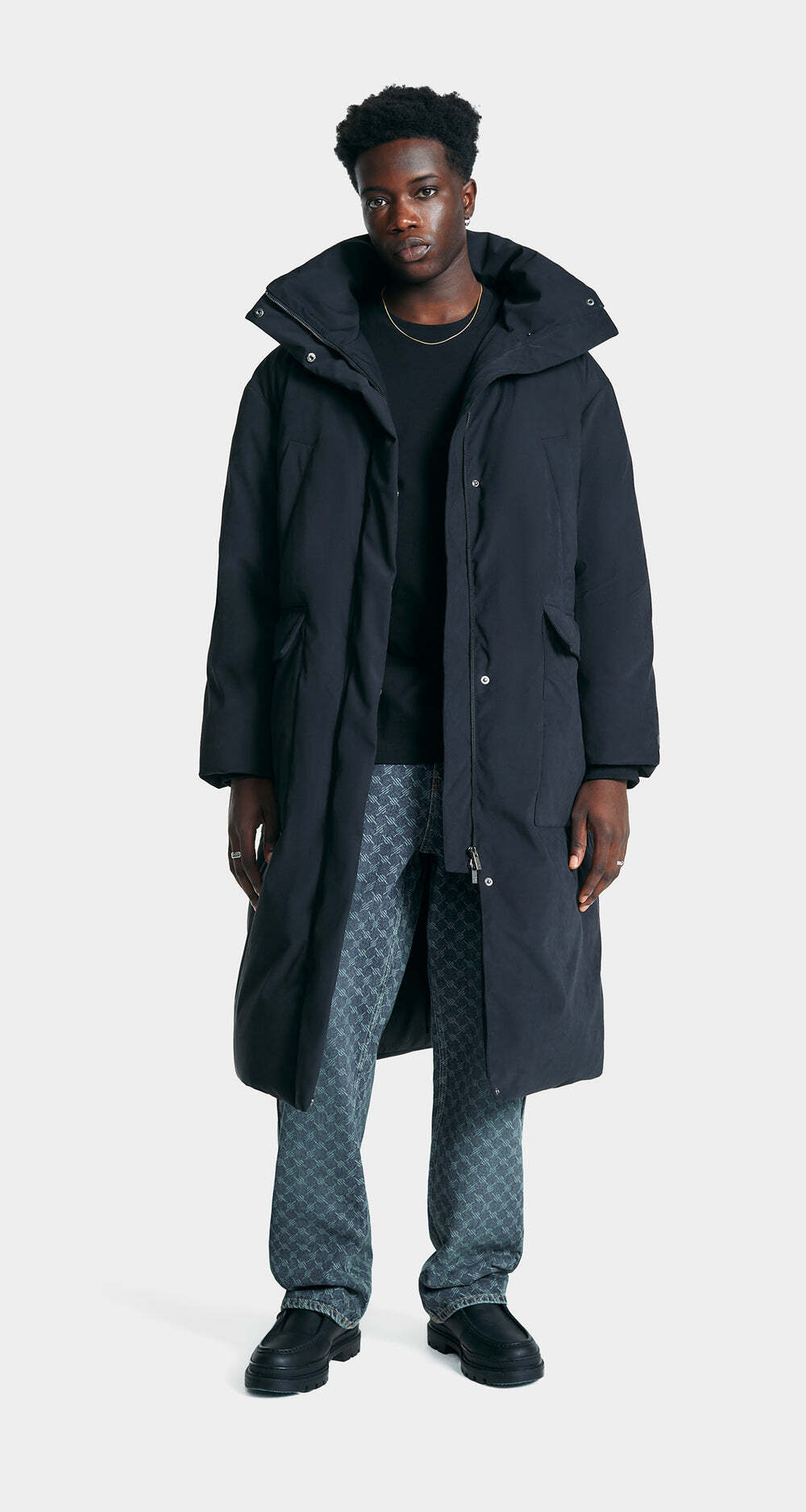 Daily Paper Black Rowa Puffer Coat | Capsule