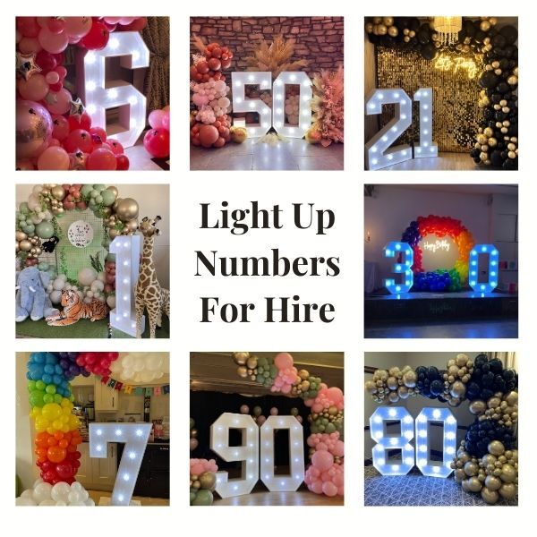 4ft Tall White Led Light Up Numbers For Hire In Bristol | Enchanted ...
