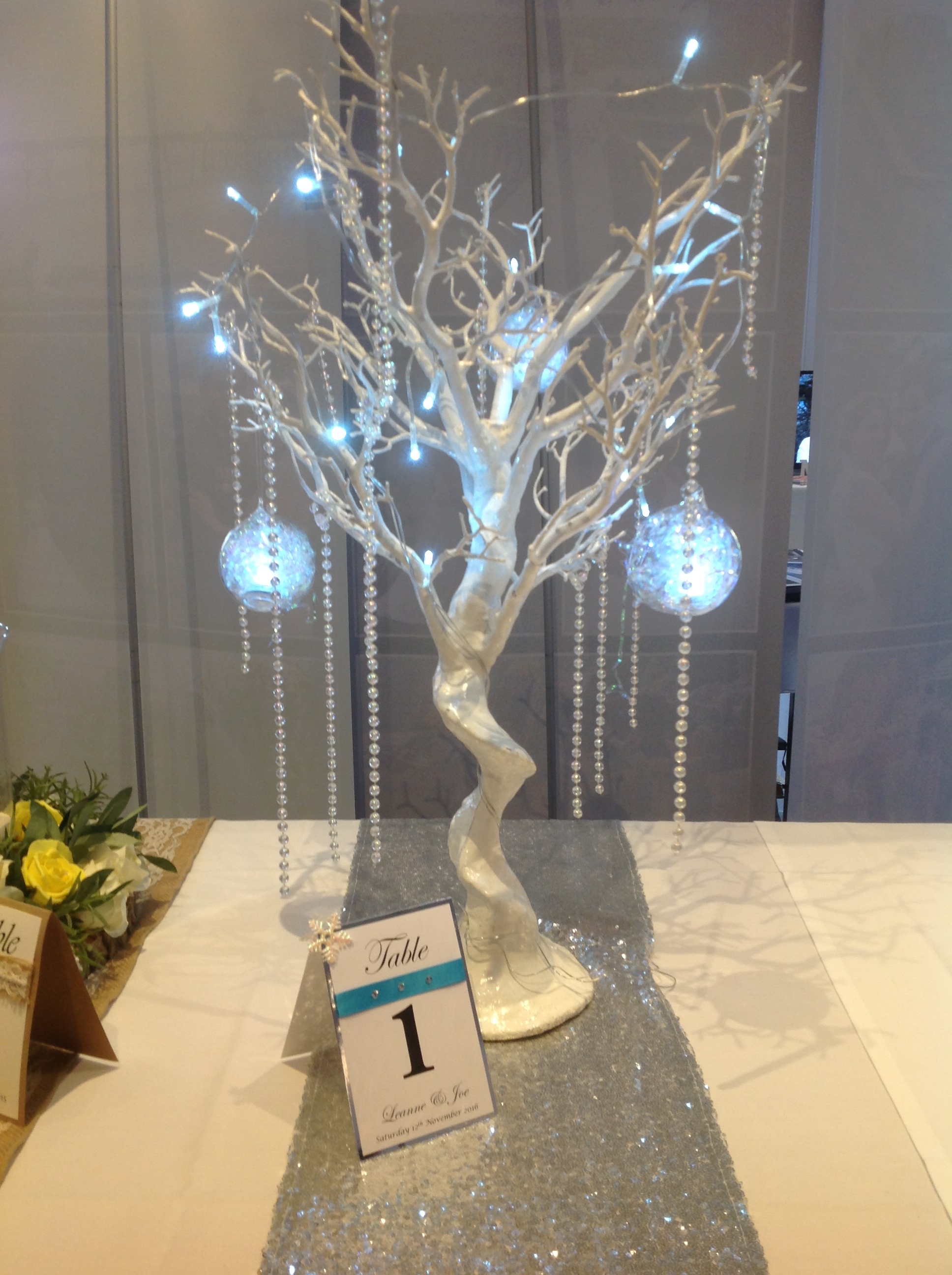 White Crystal Tree Centrepieces for Hire in Bristol | Enchanted ...