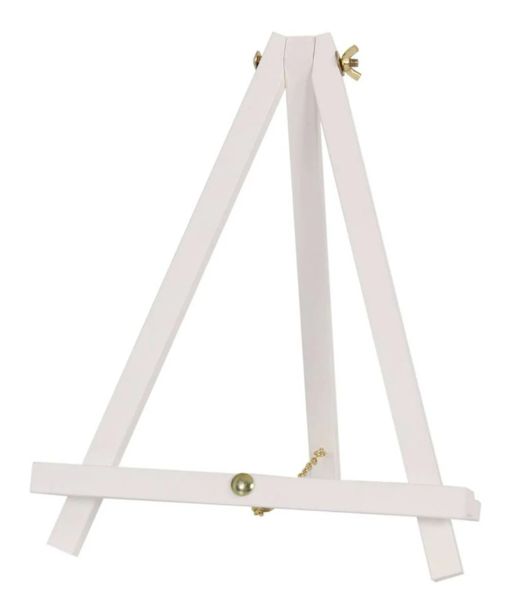 A4 Table Top White Wooden Easel Hire | Enchanted Weddings & Events Prop ...